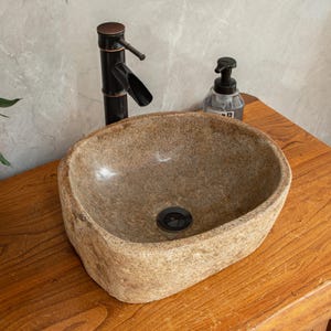 Natural River Stone Sink, Small Model: 13-15 Inches, Stone Sink ...