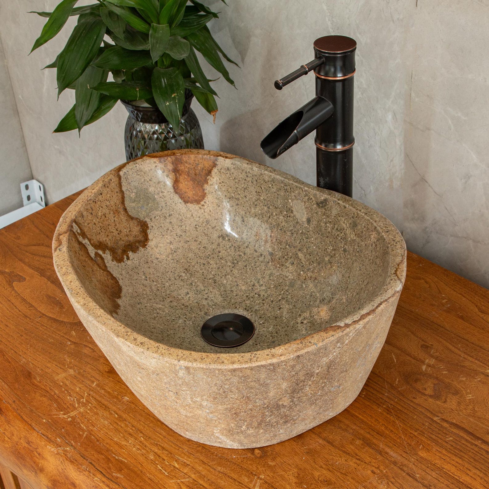 Natural River Stone Sink, Small Model: 13-15 Inches, Stone Sink ...