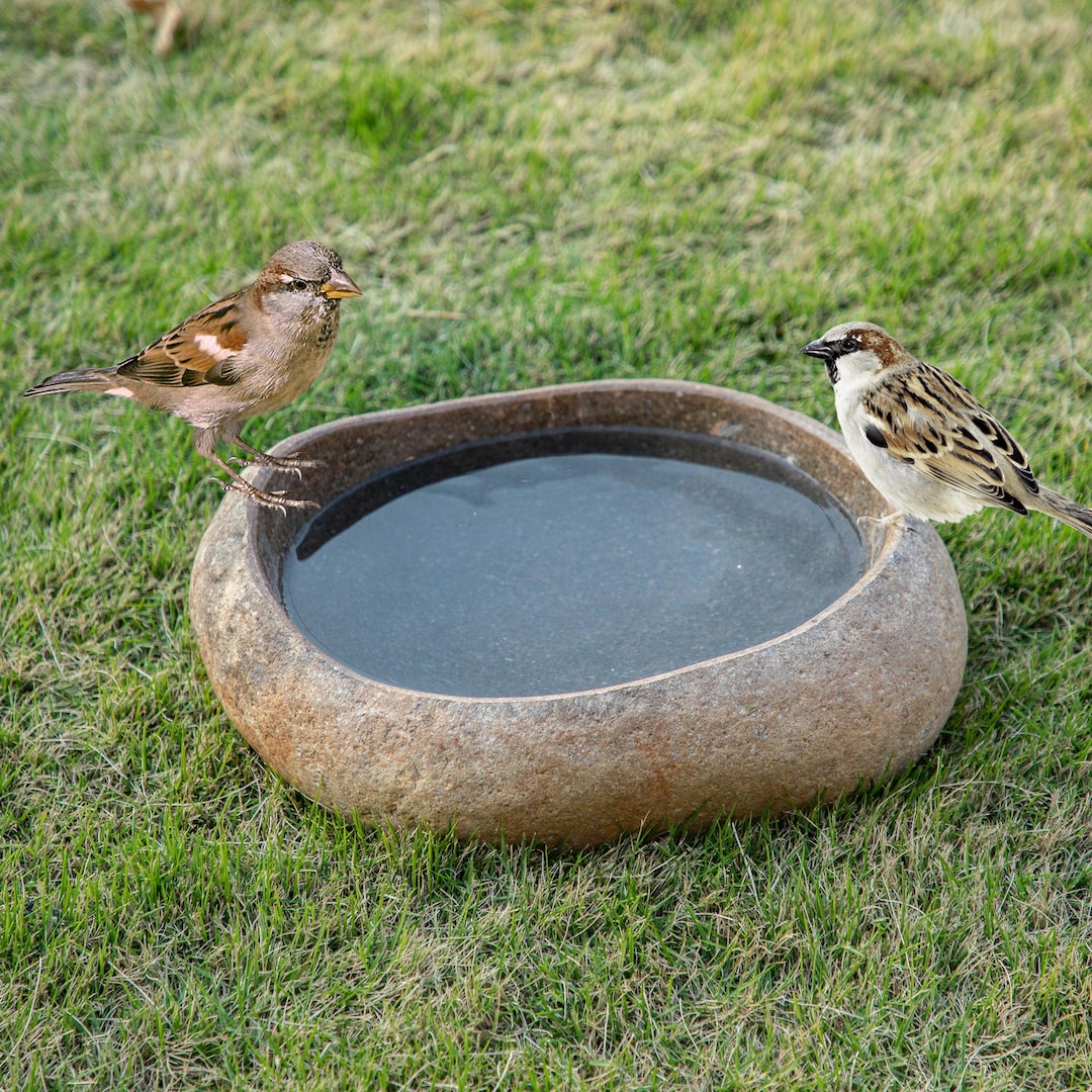 Natural River Stone Bird Bath, Large Bird Bath, Garden Bird Baths ...
