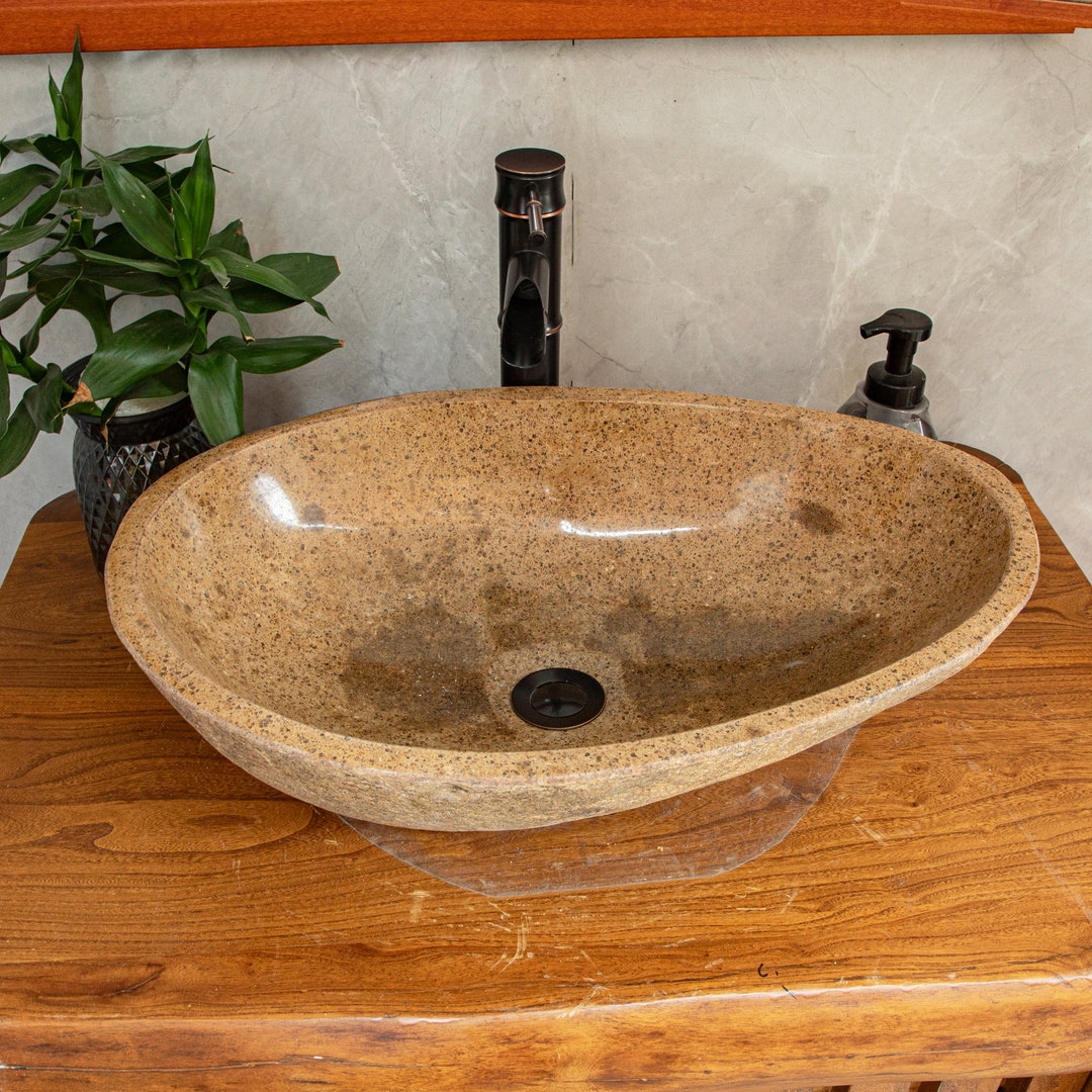 Riverstone Sink, 14.2*21.3 Inch Large Size, Boat-shaped Sink, Super Personalised, Unique and ...