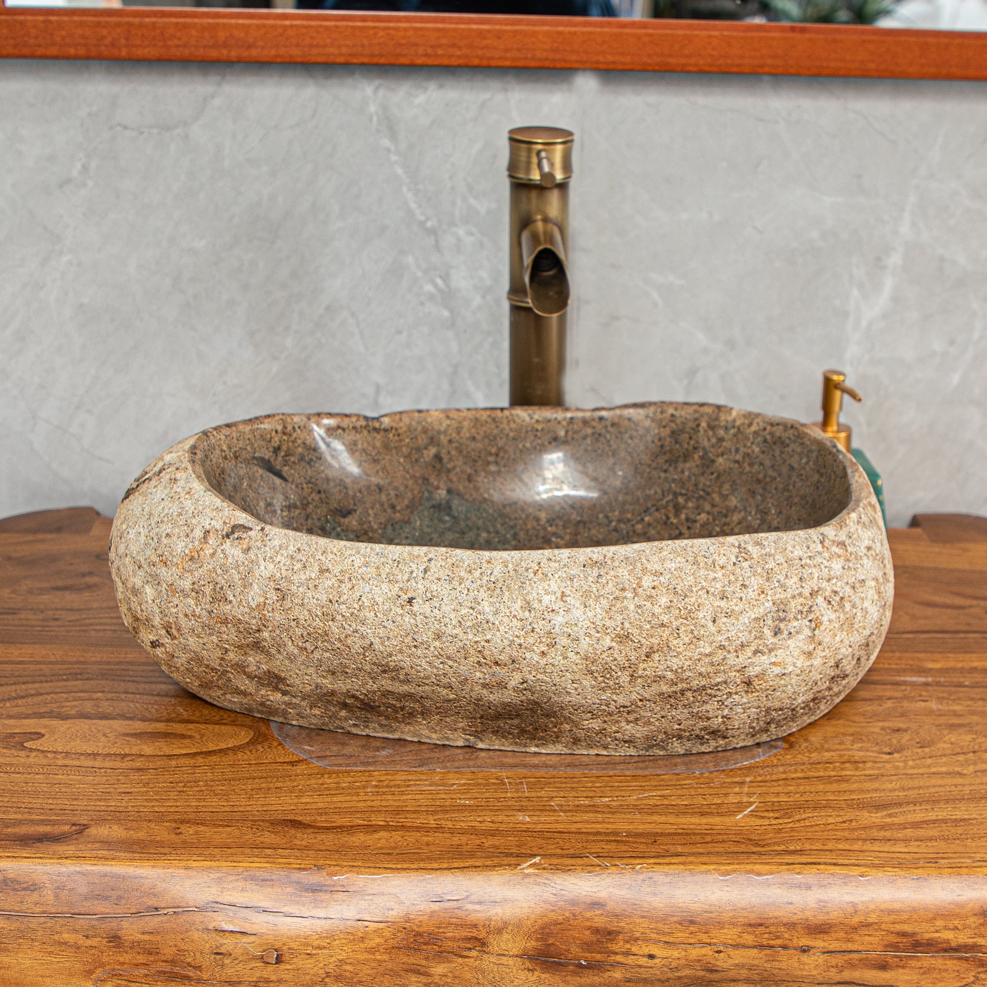 River Stone Vessel Sinks, Pointy Model 21-23in Large Modelstone Sinks ...