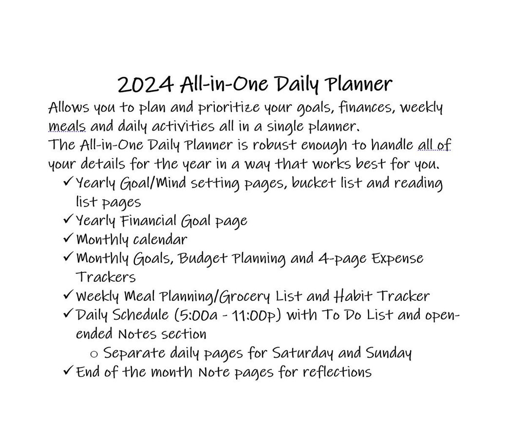 2026 All-in-one Daily Planner - Etsy
