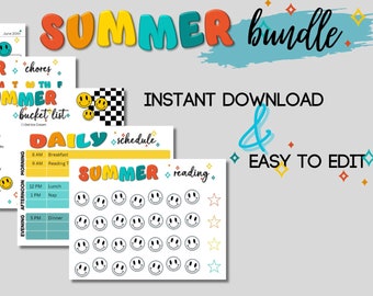 Printable Editable Summer Planner Bundle Bugs (instant Download) - Etsy