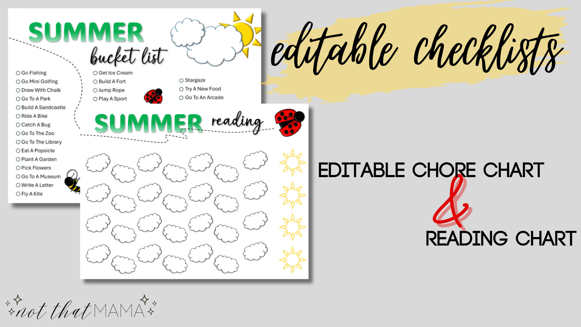 Printable Editable Summer Planner Bundle Bugs (instant Download) - Etsy