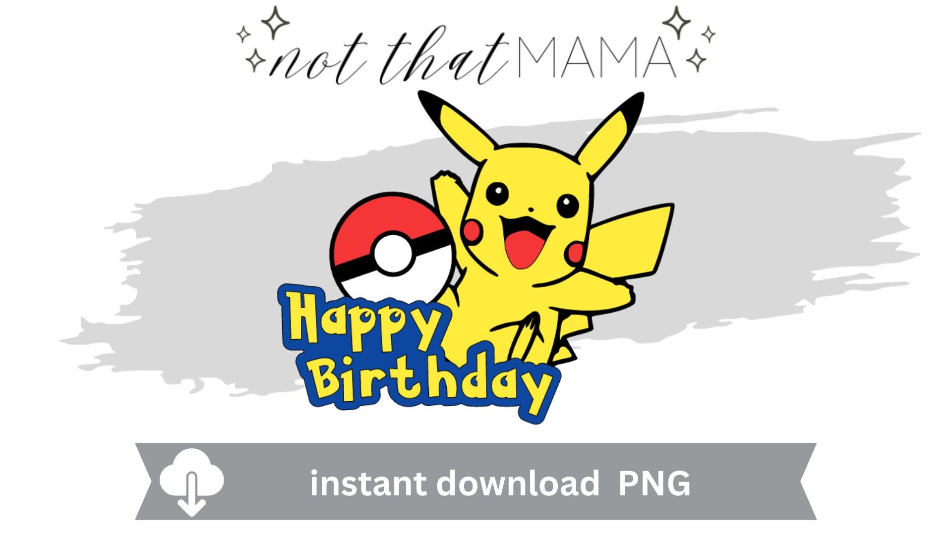 Kid's Pikachu Birthday Cake Topper Pokemon instant Download PNG for Use ...