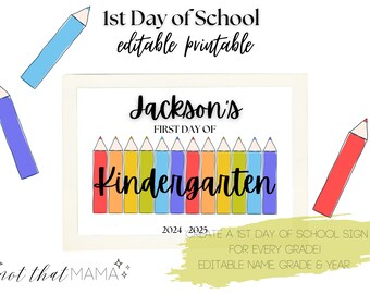 First / Last Day of School All About Me Sign Editable Template,back to ...