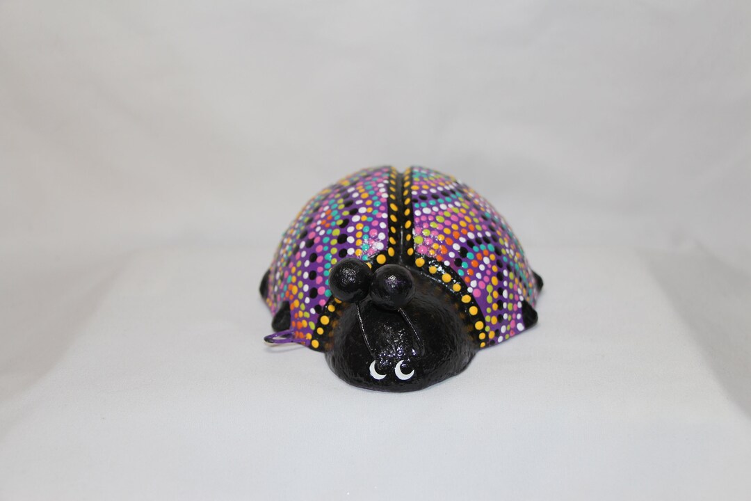 Purple Ladybug Multicolor Dot Lines Colorful Whimsical - Etsy
