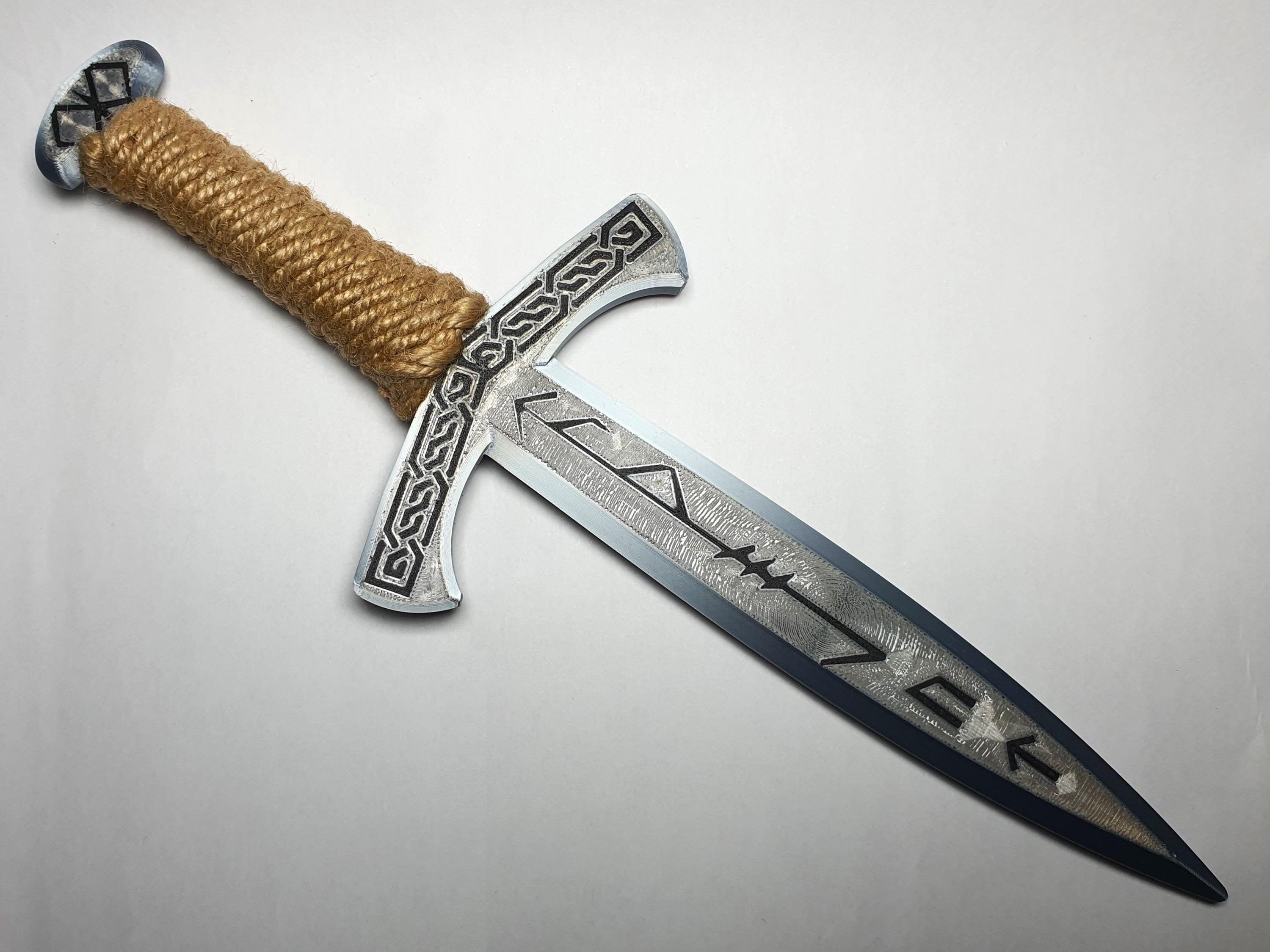 Viking Dagger With Runes & Jute Binding Costume Accessory - Etsy