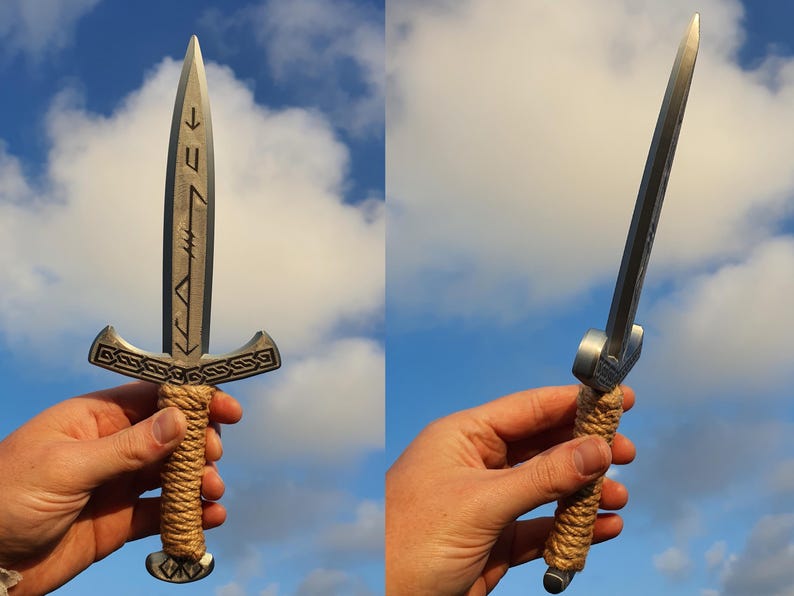 Viking Dagger With Runes & Jute Binding Costume Accessory - Etsy