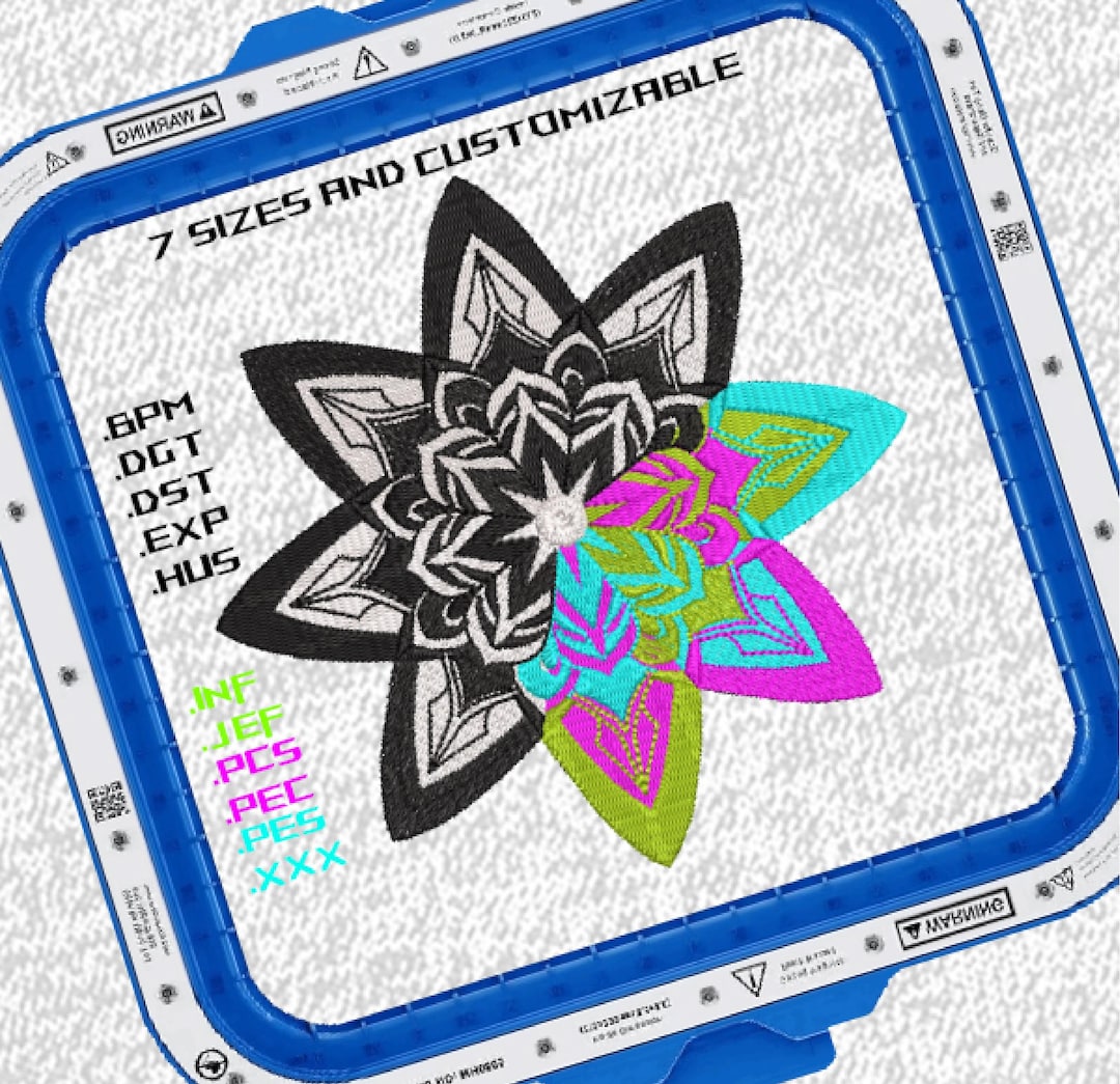 Colorful Mandala Machine Embroidery Design: 7 Sizes (instant Download ...