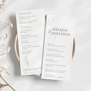 Wedding Ceremony Program Template | Wedding Ceremony Template Card ...