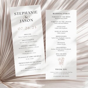 Wedding Ceremony Program Template | Wedding Ceremony Template Card ...
