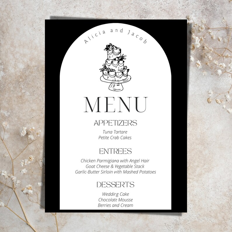 Modern Handwritten Wedding Menu Bar Menu Template Wedding - Etsy