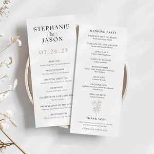 Wedding Ceremony Program Template | Wedding Ceremony Template Card ...