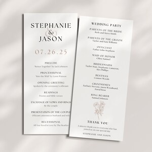 Wedding Ceremony Program Template | Wedding Ceremony Template Card ...