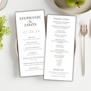 Wedding Ceremony Program Template | Wedding Ceremony Template Card ...