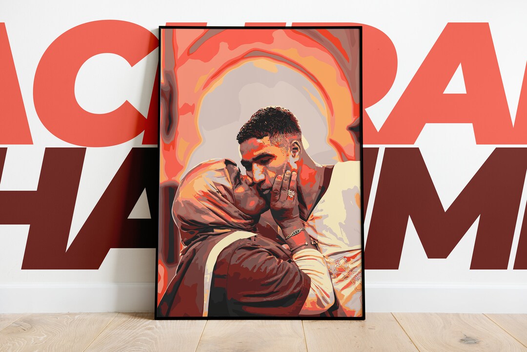 Achraf Hakimi, Poster, Hakimi National Team, Football Print, Football ...