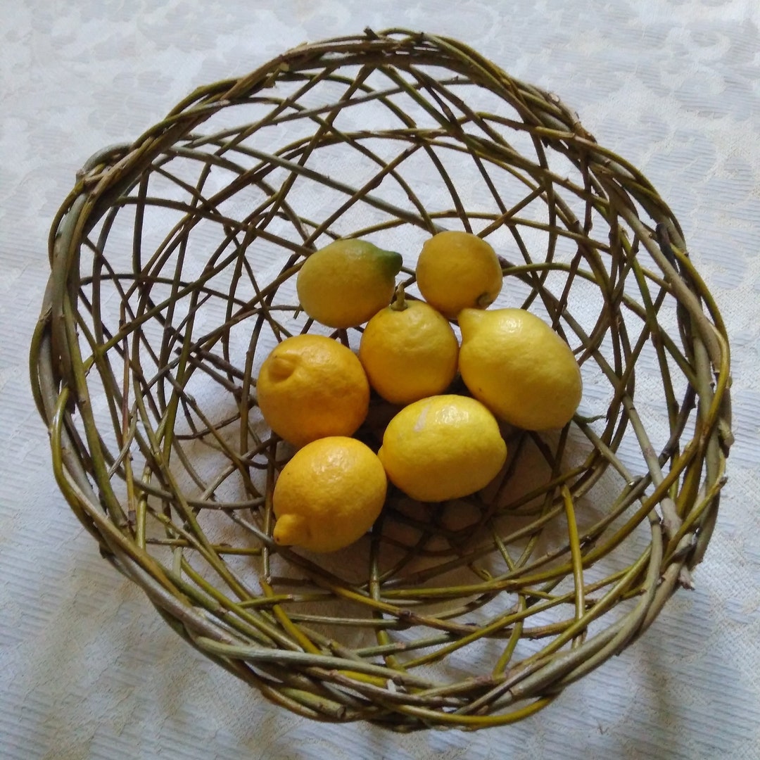 Large Fruit Bowl Random Weave Basket Breathable Center Piece Countertop ...