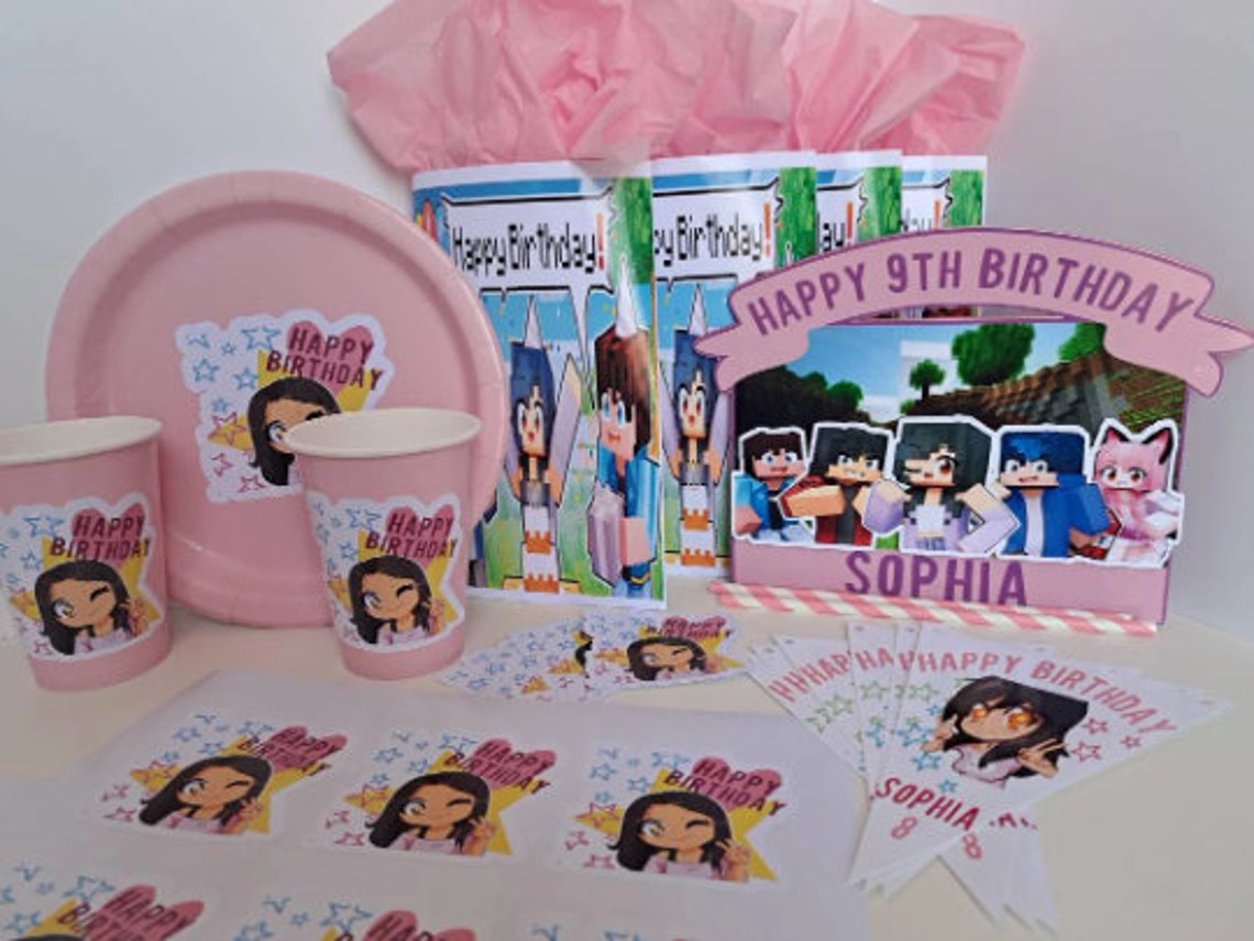 Aphmau Party Supplies, Aphmau Birthday, Aphmau Cake Toppers, Aphmau ...