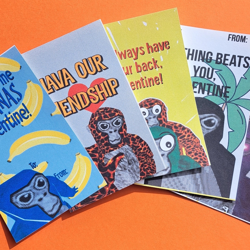 Valentines Monkey Cards - Etsy