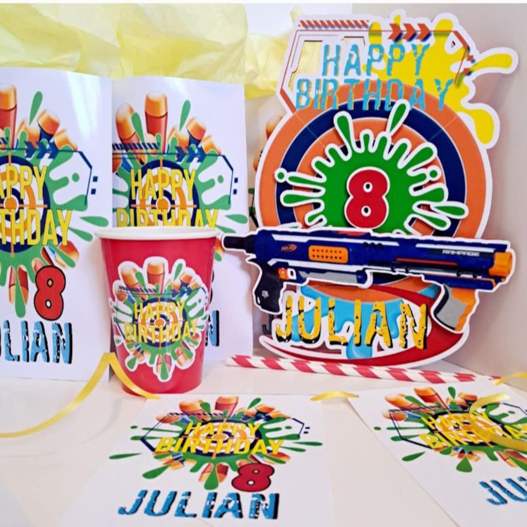 Nerf Party, Nerf Birthday, Nerfzone Party, Boys Slime Party Supplies ...