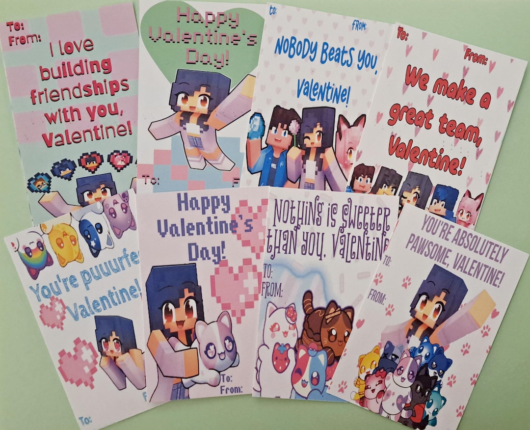 Aphmau Valentines, Aphmau Cards, Aphmau Invites, Meemeow Valentines ...