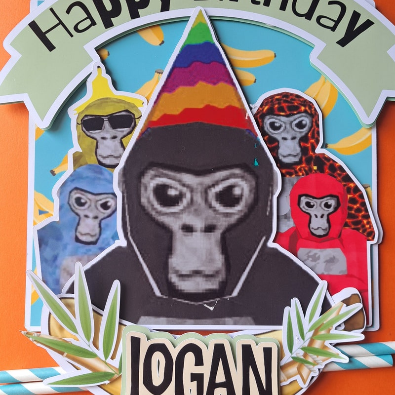 Gorilla Tag Birthday Cake Topper Etsy