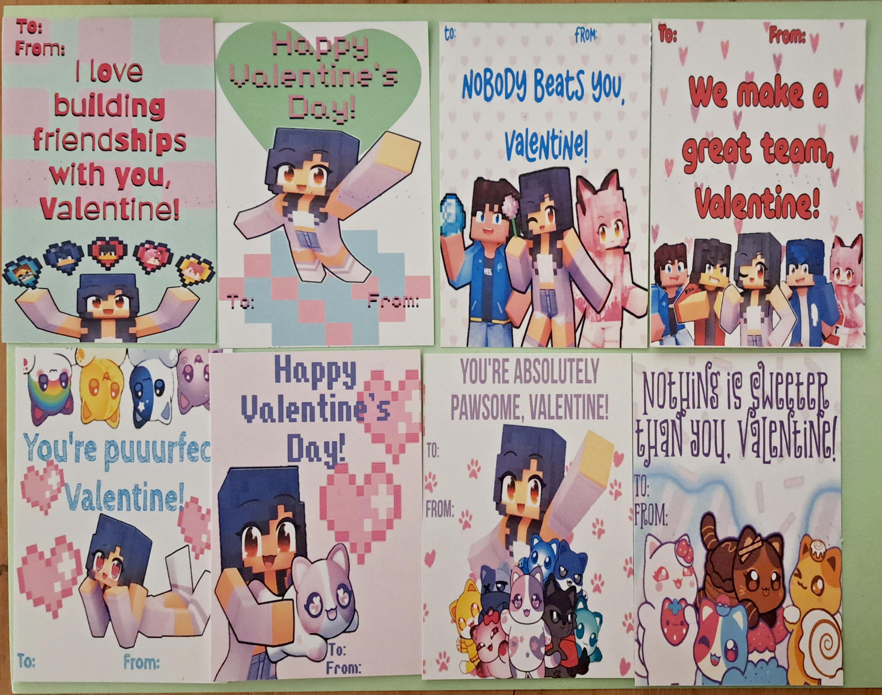 Aphmau Valentines, Aphmau Cards, Aphmau Invites, Meemeow Valentines ...