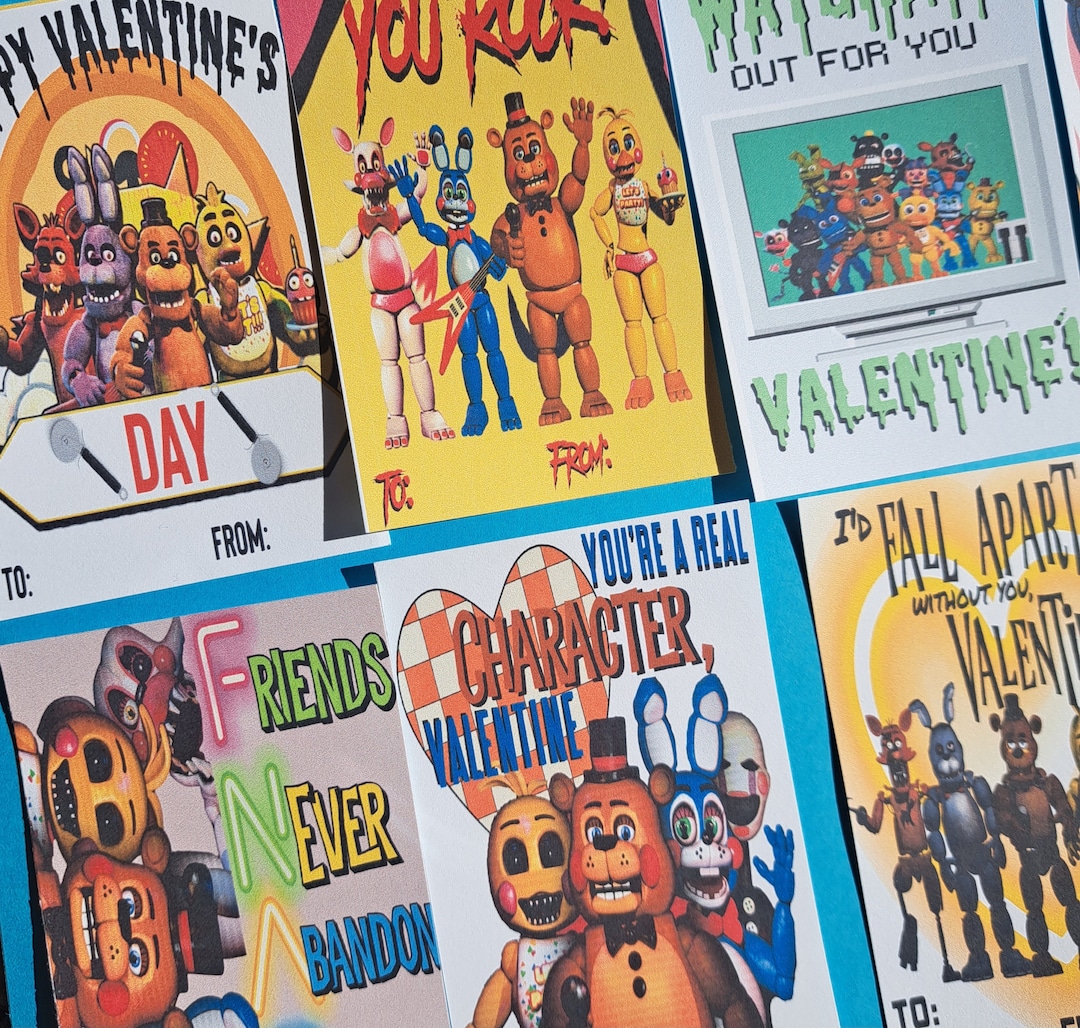 FNAF Valentines, Fnaf Vday Cards, Five Nights at Freddys Valentines ...