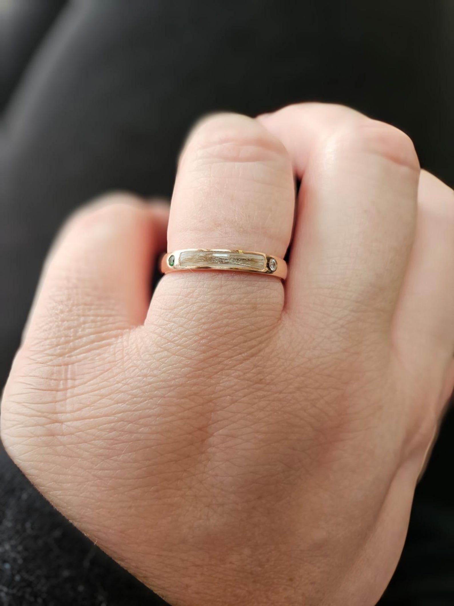 Bezel Channel Breastmilk Ring, Resin Memory Jewelry, Ash Band, 925 Sterling Silver,solid 10k 14K ...