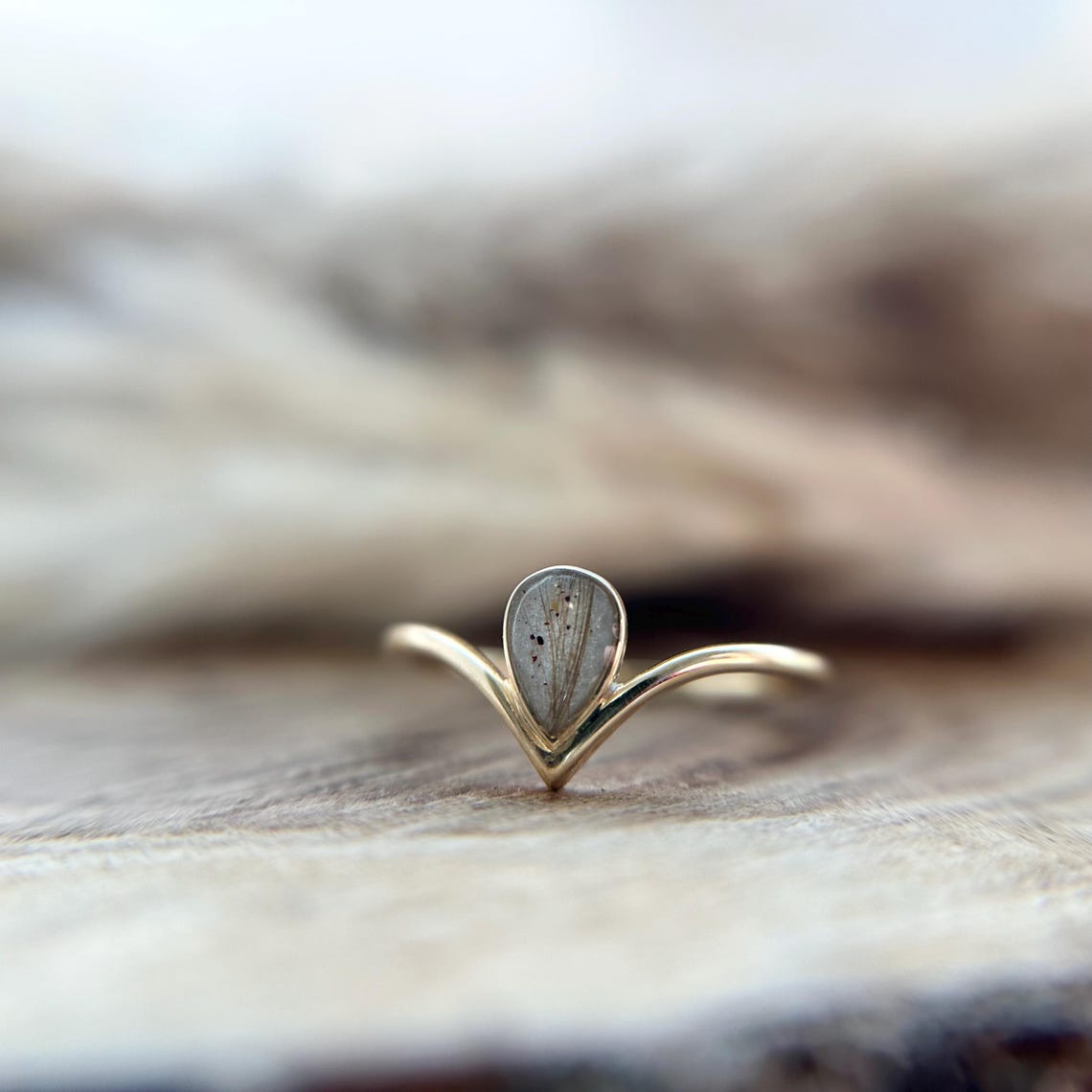 Teardrop Ring Breastmilk Ring, Resin Memory Jewelry, Ash Band, 925sterling Silver, Solid 10k 14K ...