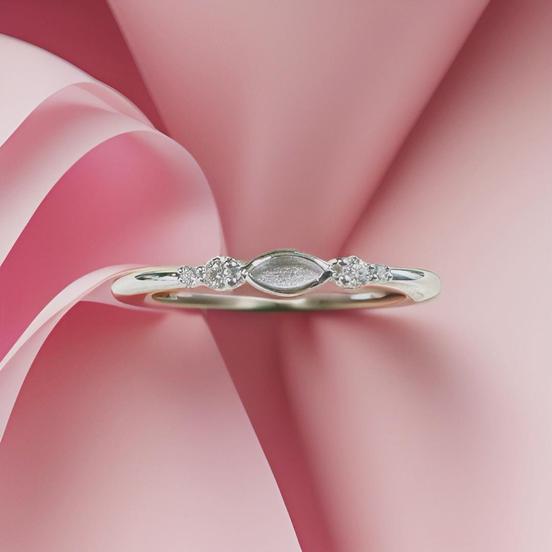 Solid Gold Emmy Stackable Bezel Ring Setting Breastmilk Ring ...
