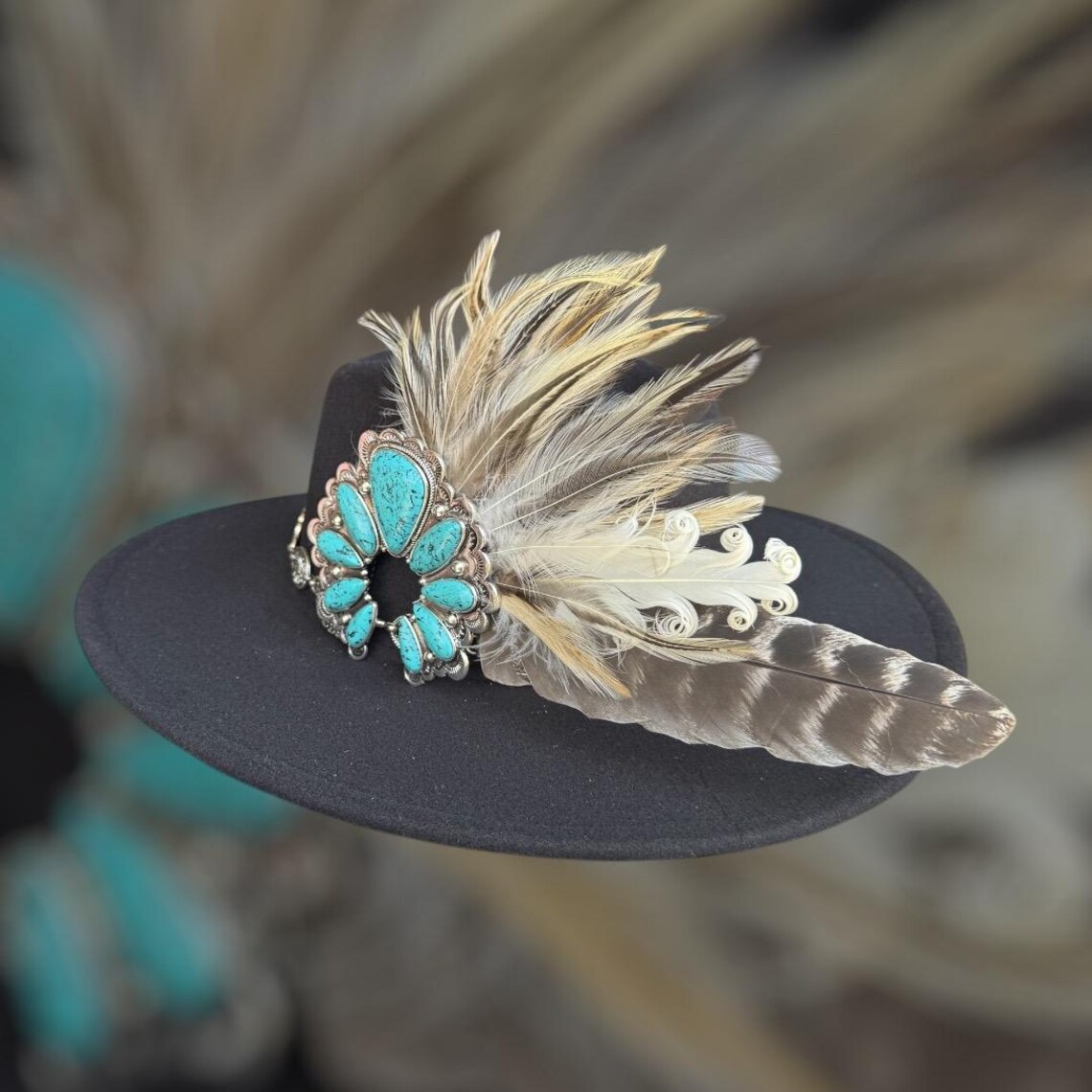 Squash Blossom Turquoise Hat Fascinator - Etsy