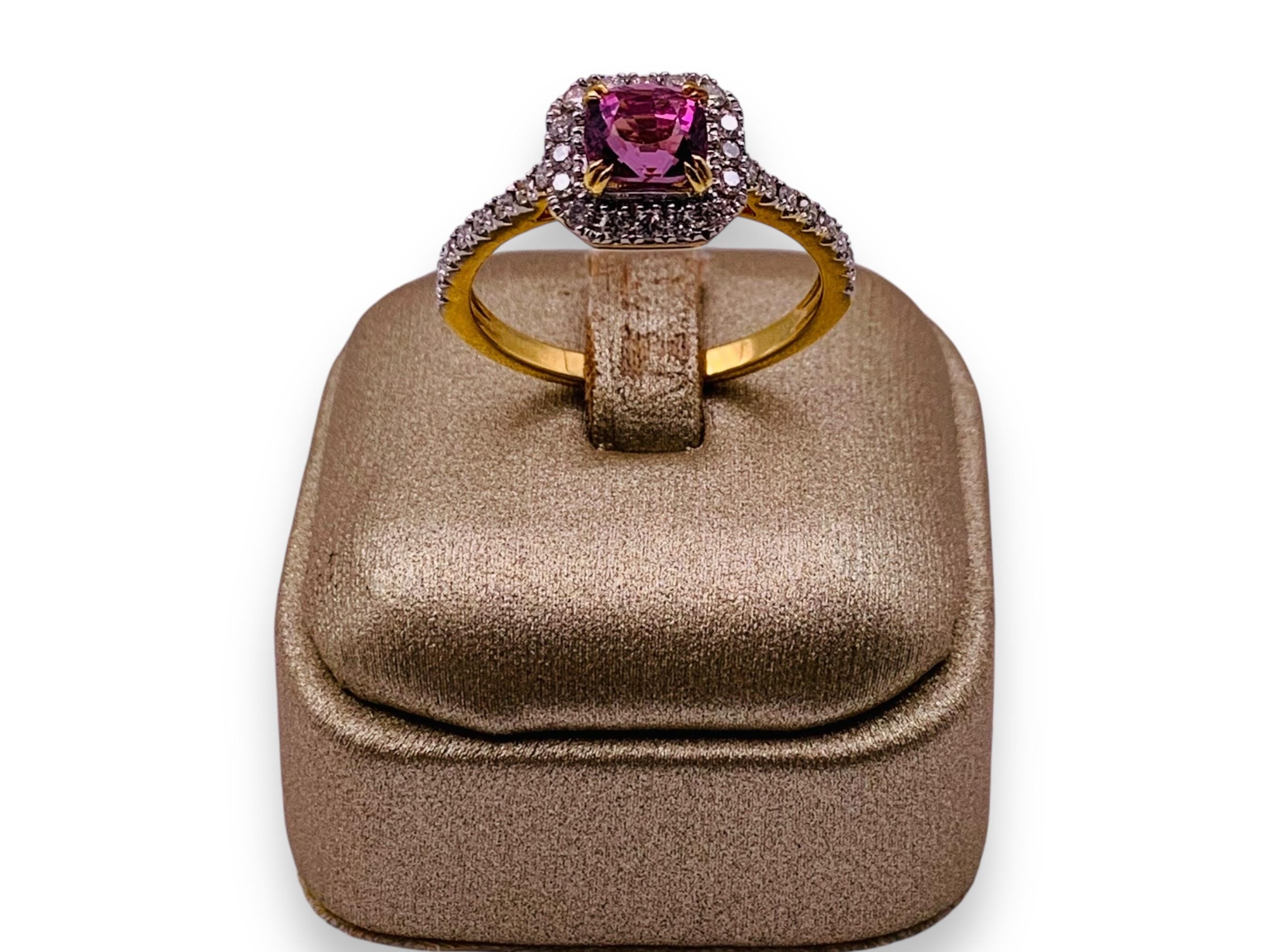 SPINEL RING Engagement & Wedding Beautiful Pink Spinel Ring /solid 18K ...