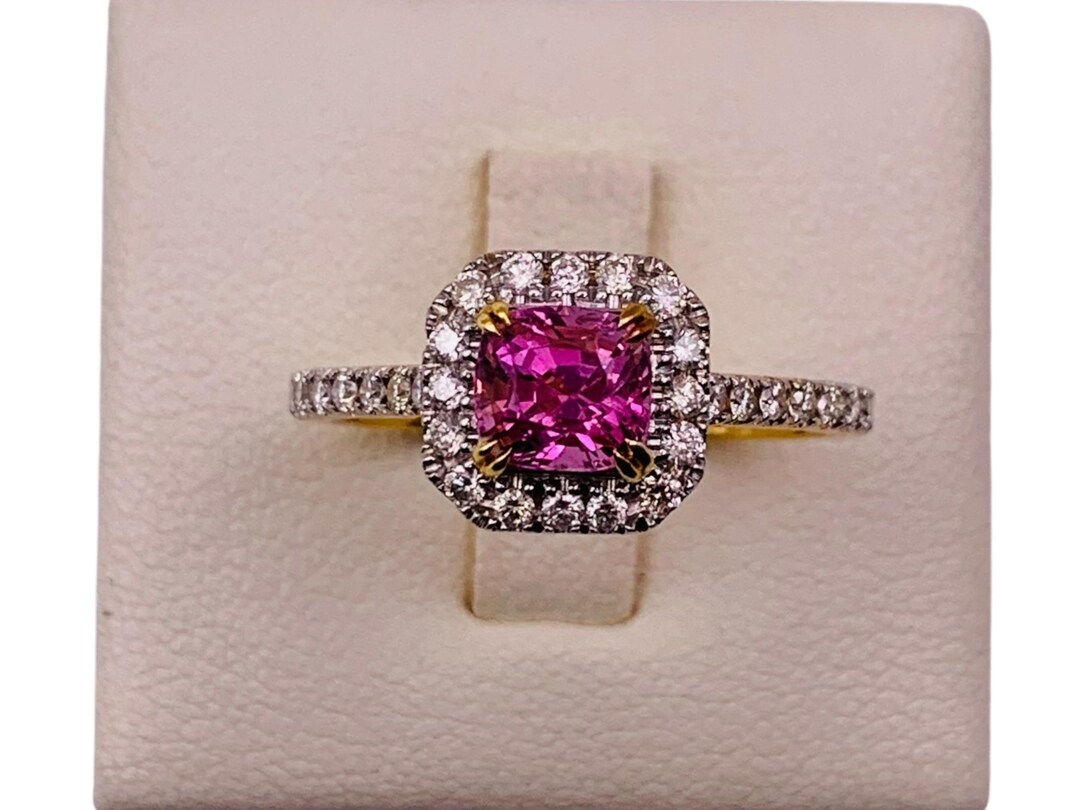 SPINEL RING Engagement & Wedding Beautiful Pink Spinel Ring /solid 18K ...