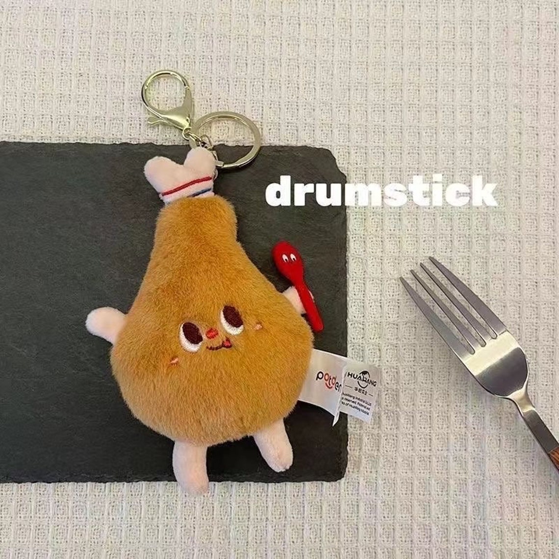 Fast Food Plush Soft Keychain Fries, Drumstick, Hotdog, Hamburger ...