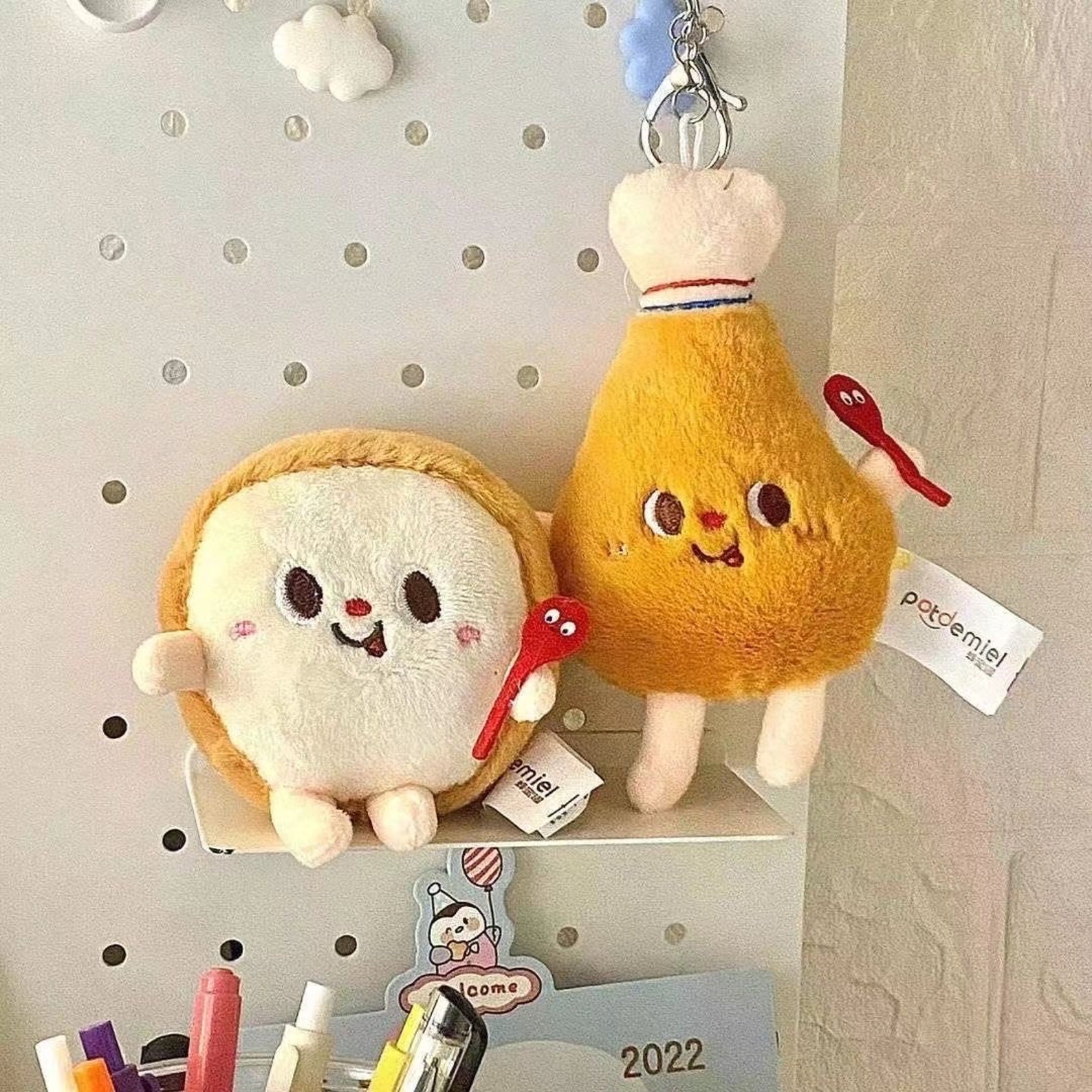 Fast Food Plush Soft Keychain Fries, Drumstick, Hotdog, Hamburger ...
