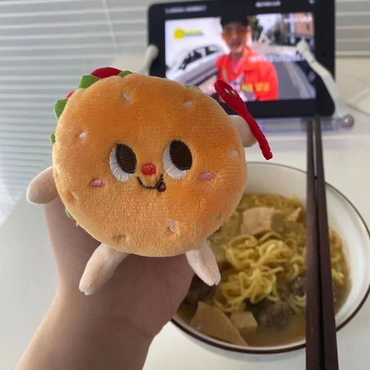 Fast Food Plush Soft Keychain Fries, Drumstick, Hotdog, Hamburger ...