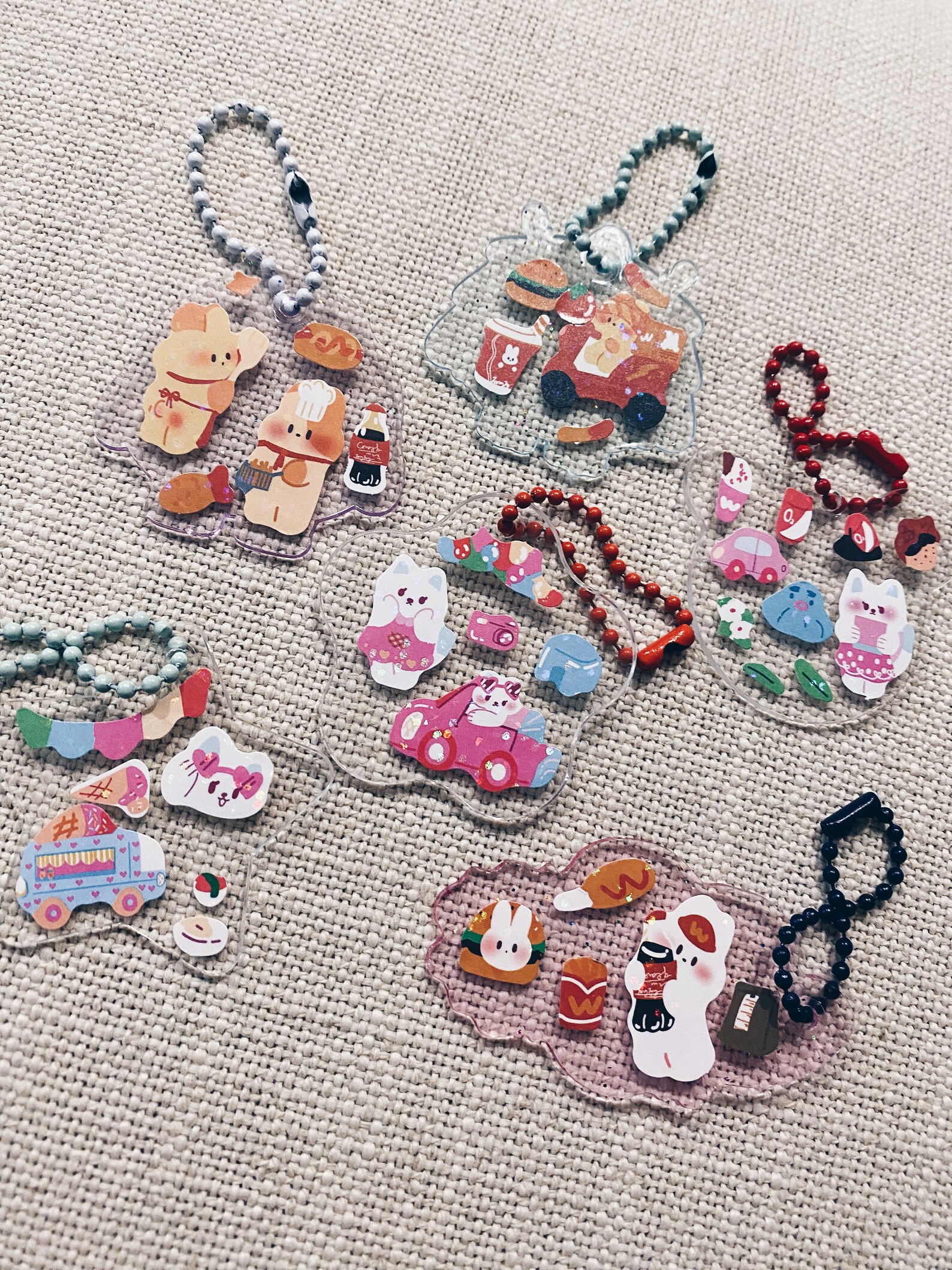 Acrylic Keychain With Cute Stickers - Etsy