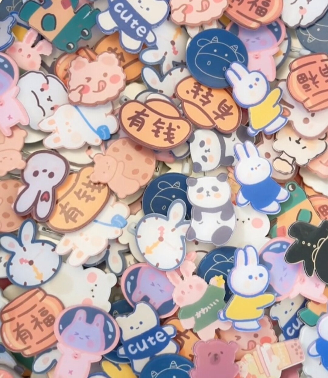 Acrylic Cute Random Enamel Pins Set - Adorable Designs for Collectors ...
