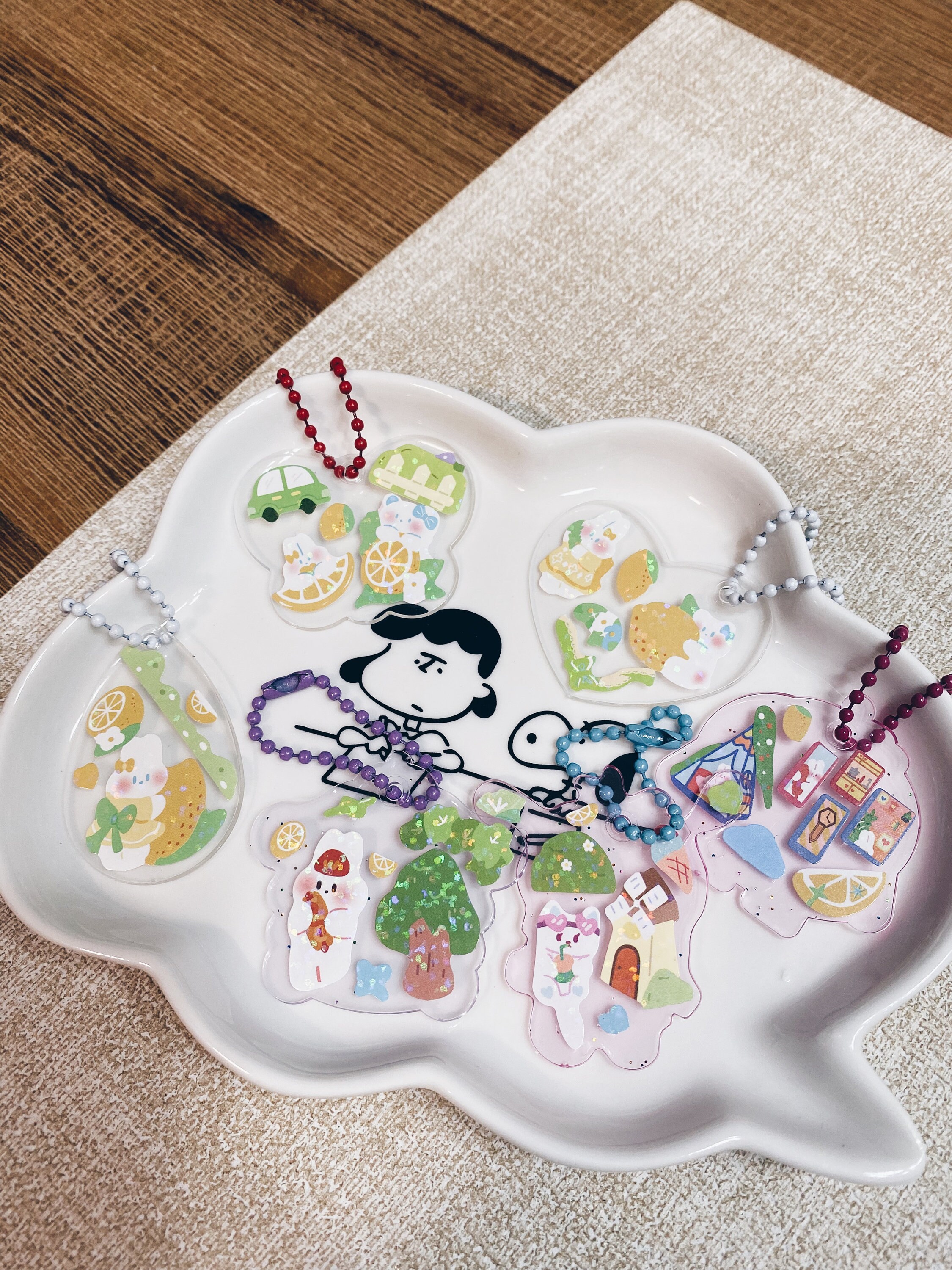 Acrylic Keychain With Cute Stickers - Etsy