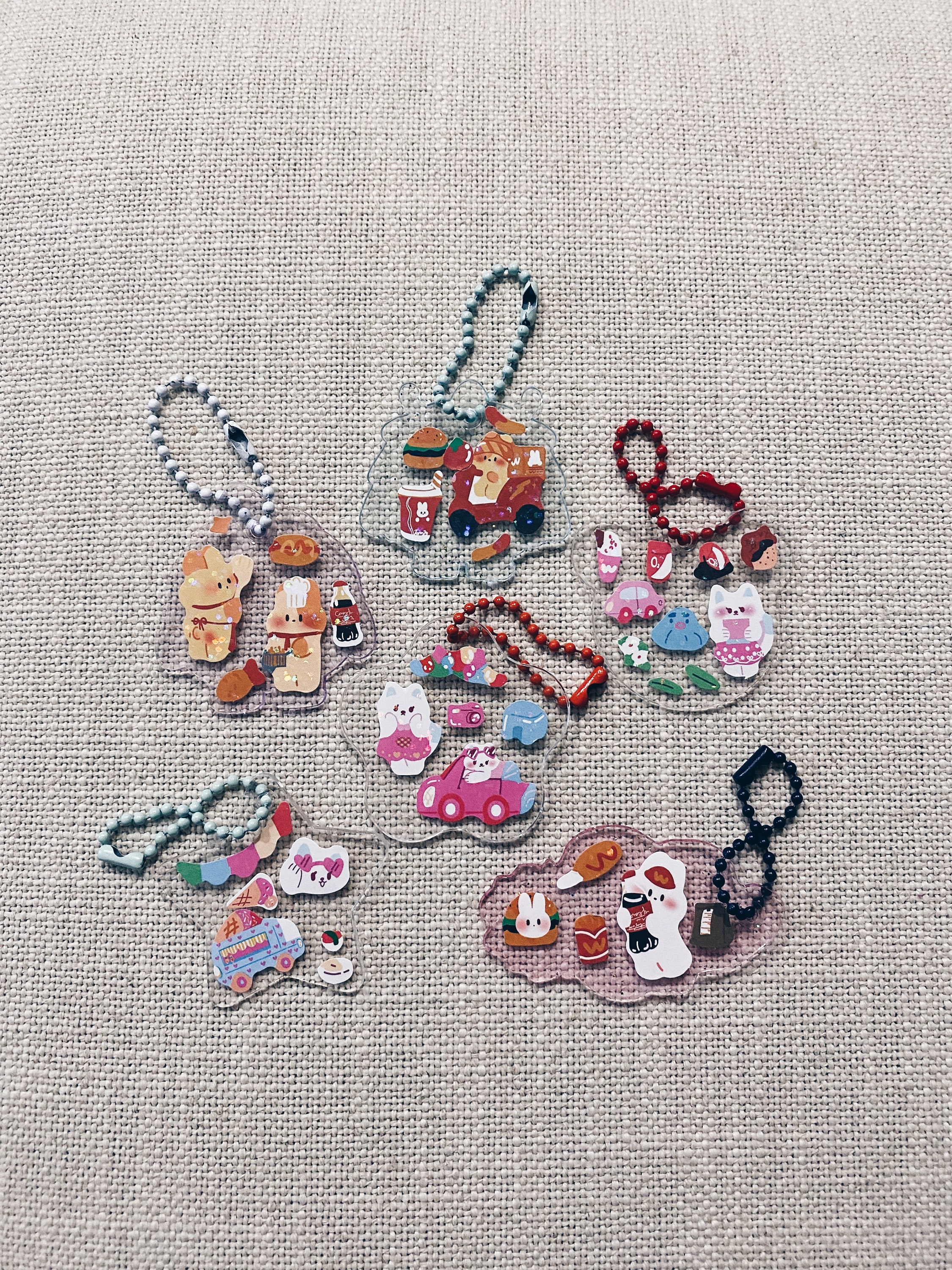 Acrylic Keychain With Cute Stickers - Etsy