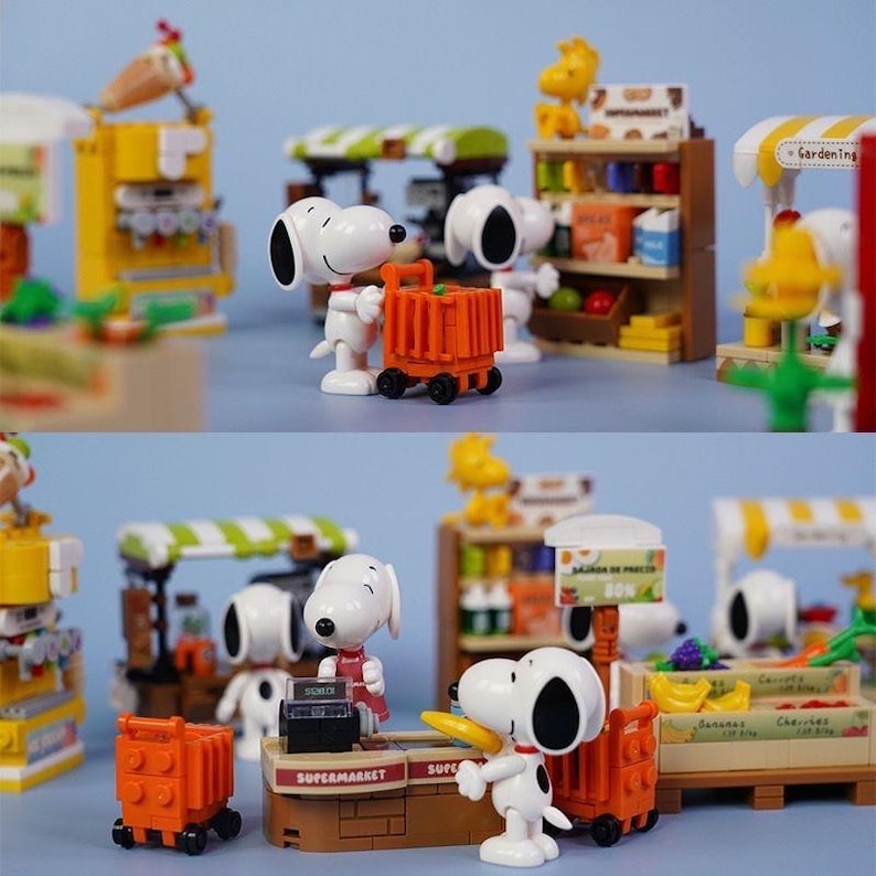 Snoopy Random Lego Supermarket Theme Blind Box - Etsy