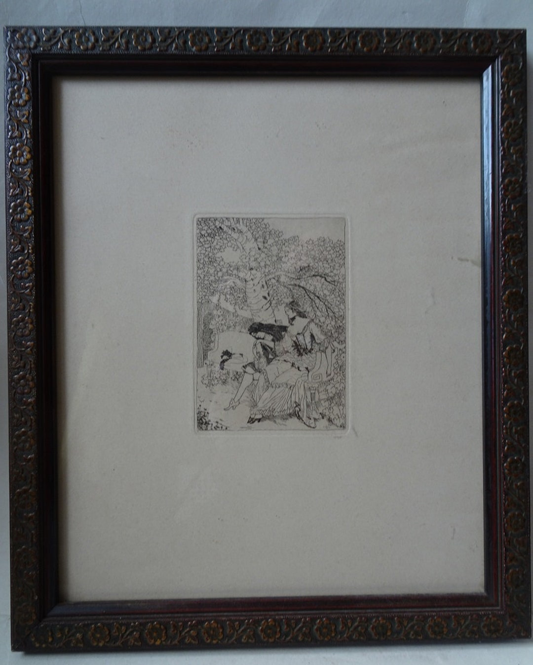 Original Etching by Karl Walser Sheet From "letters of Ninon De Lenclos ...