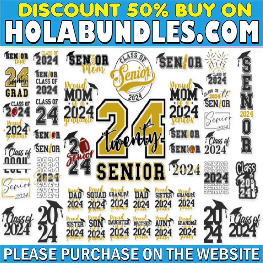 Senior 2024 SVG Mega Bundle, Graduation Svg, Class of 24 Svg, Proud Mom ...