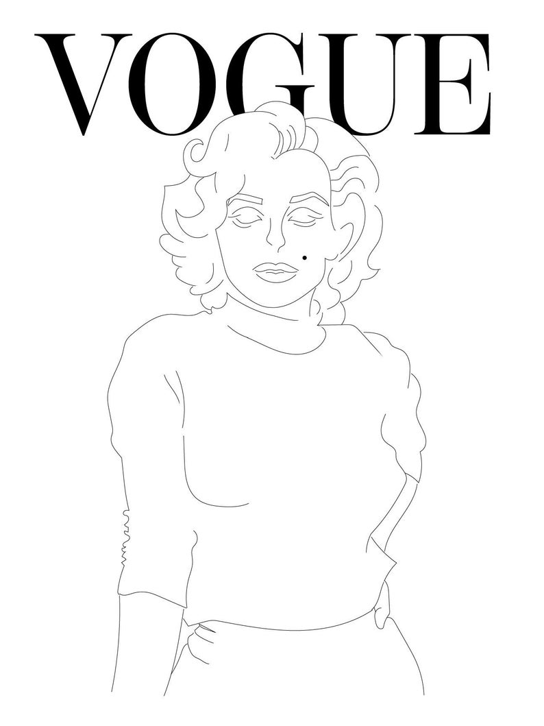 Marilyn Monroe Vogue Poster Sketch - Etsy