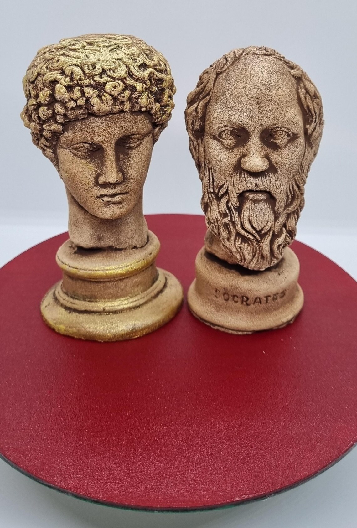 Handmade Hermes & Socrates Bust Statues, Stone Dust Figures, Retro - Etsy