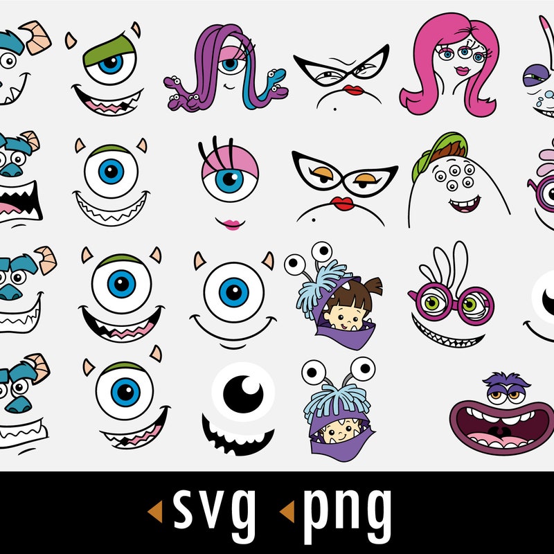 Monster Face Svg Cricut - Etsy UK