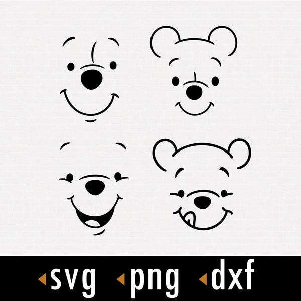 Winnie the Pooh Face - Etsy