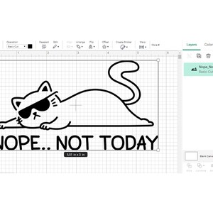 Cartoon Cat Svg, Nope Not Today Svg, Cat Png, Svg, Dxf, Cut Files for ...